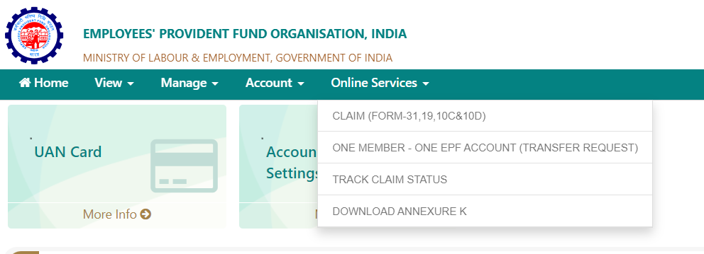 UAN Login Portal | EPFO Member